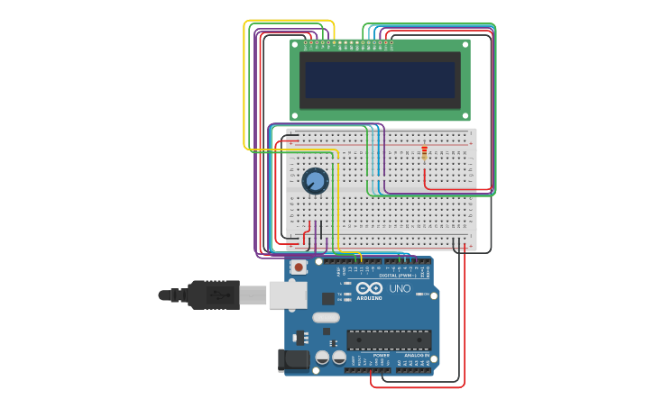 Circuit design Hola mundo | Tinkercad