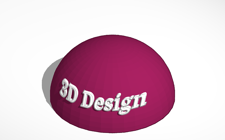 3D design Spherical text - Tinkercad