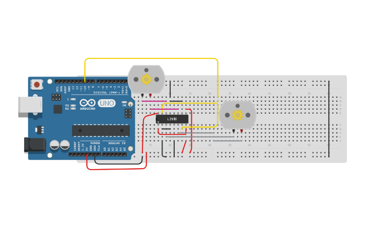 Circuit Design Control Simple Motor Con Driver L293d Tinkercad
