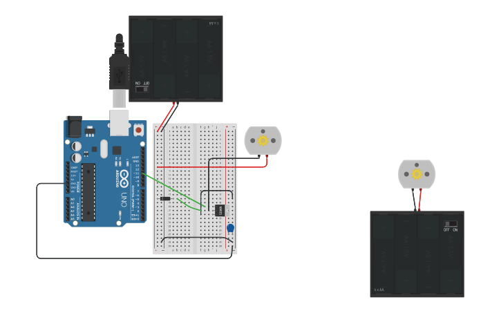 Circuit design Single Direction DC Motor Experiment | Tinkercad