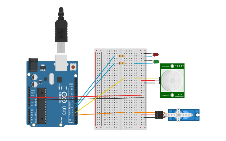 Circuit design SmartBIN Schematics(TAMS) S2 | Tinkercad