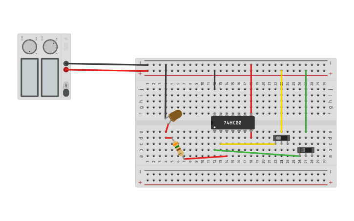 Circuit design compuerta nand | Tinkercad