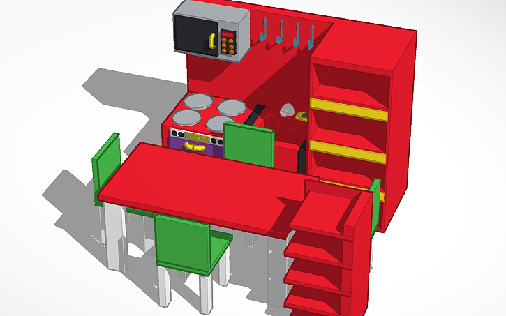 3D design barbie kitchen - Tinkercad