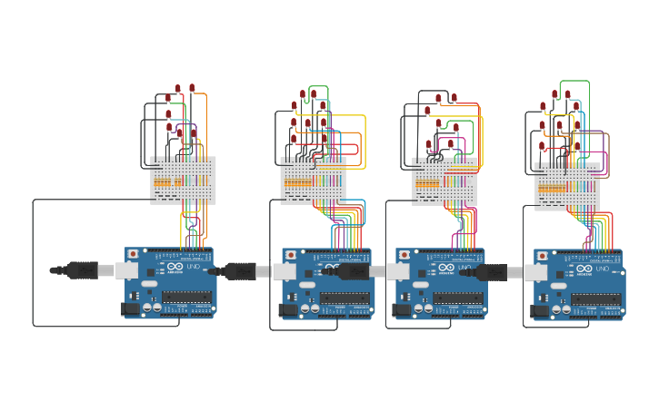 Circuit design SECUENCIA DE LUCES LED - Tinkercad