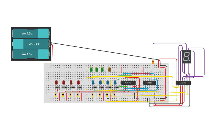 Circuit design 4-Bit Subtractor - Tinkercad