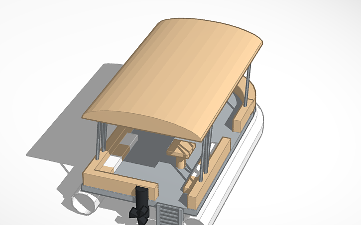3D design Pontoon boat - Tinkercad