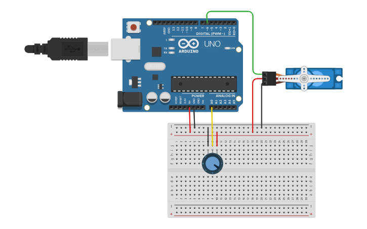 Circuit design servo by Divyanshu - Tinkercad