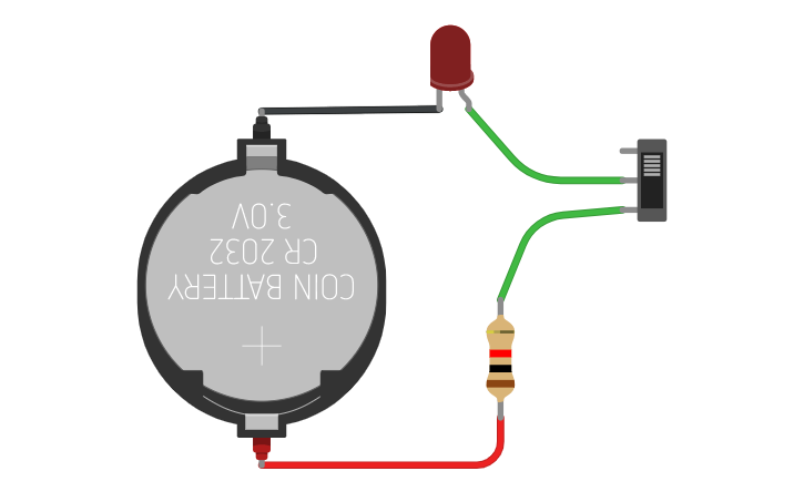 Circuit design anahtarlı basit devre | Tinkercad