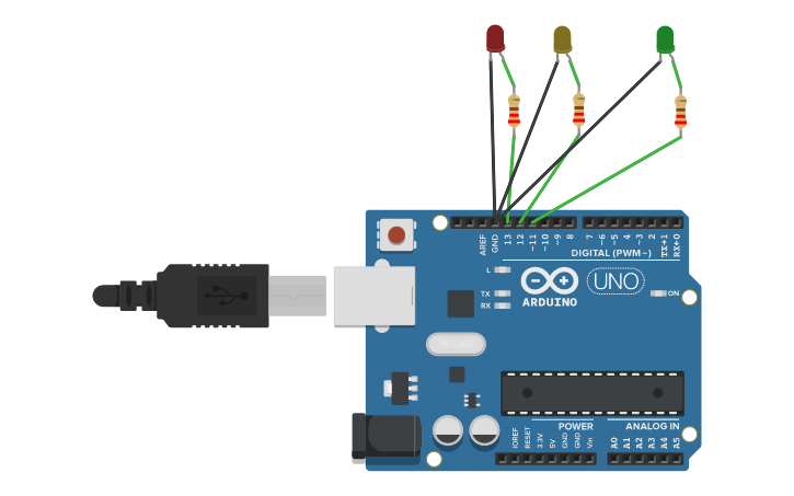 Circuit design TRAFFIC LIGHT CONTROLLER - Tinkercad