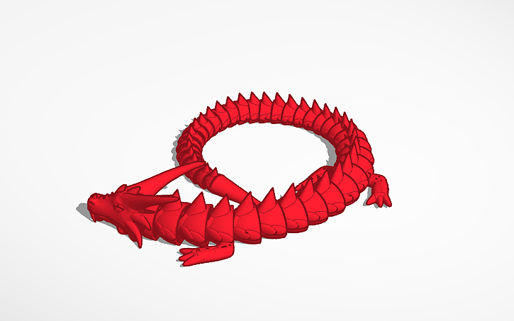 3D design movable dragon - Tinkercad