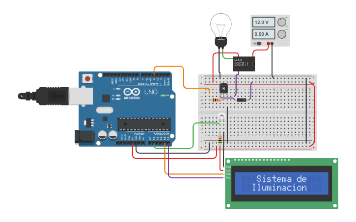 Circuit design Sensor de luminosidad - Tinkercad