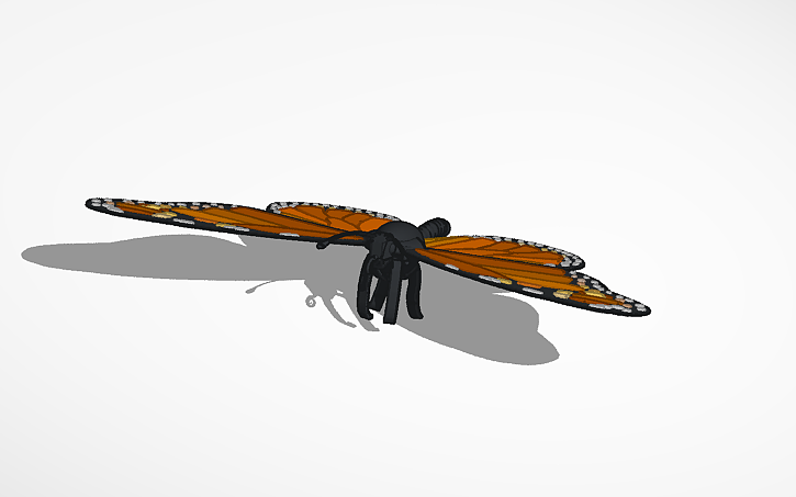 3D design Monarch Butterfly :) - Tinkercad