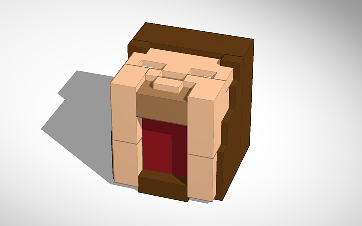 3D design #Minecraft - Steve Head Key Chain (without ring) | Tinkercad