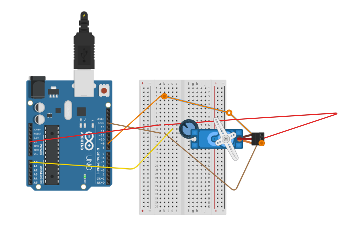 Circuit design Servo motor | Tinkercad