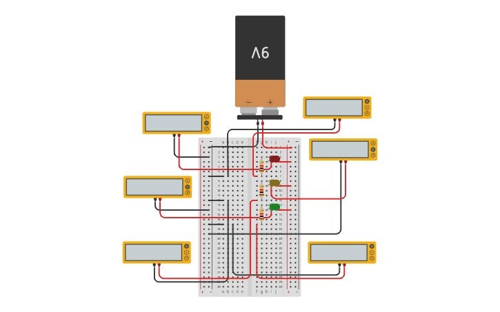 Circuit design Circuito en Paralelo LED's | Tinkercad
