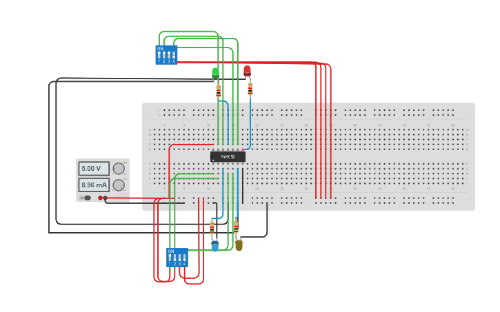 Circuit design OR gate | Tinkercad