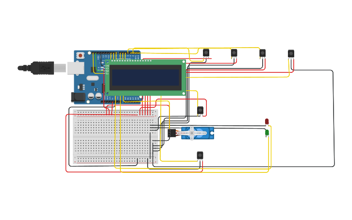Circuit Design Car Parking System Tinkercad