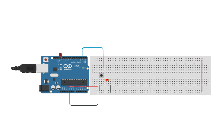Circuit design Arduino Button - Tinkercad