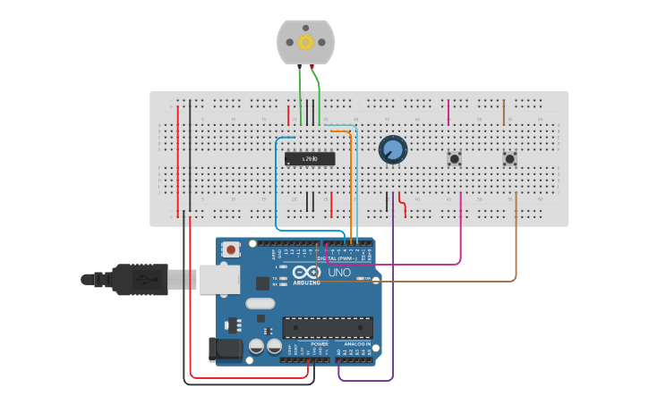 Circuit Design Motore Dc Tinkercad