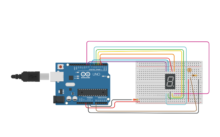 Circuit design Copy of Display 7 potenci c++ | Tinkercad