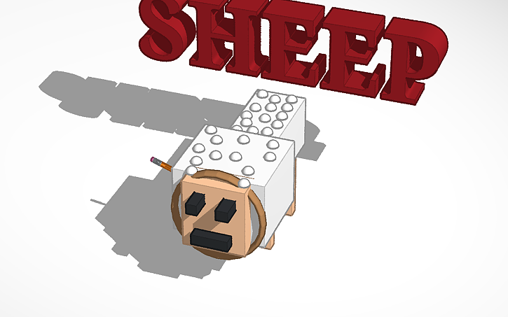 3D design mincraft sheep WITH TWIST - Tinkercad