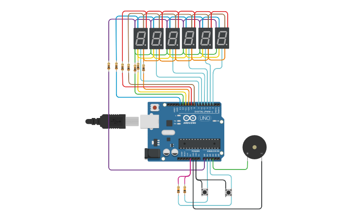 Circuit design Relogio/Clock-calendar - Tinkercad Circuit design Relogio/Clock-calendar - Tinkercad