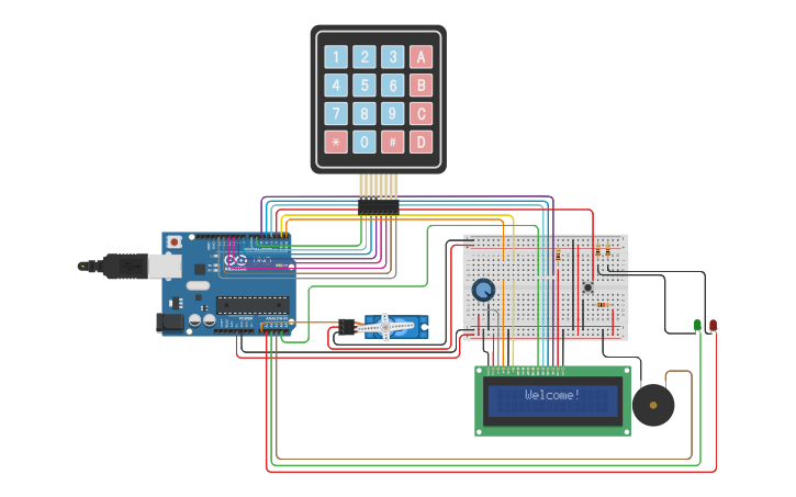Circuit design RFID Door Lock System - Tinkercad