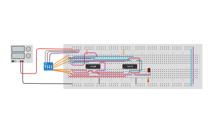Circuit design Implementación NAND - Tinkercad