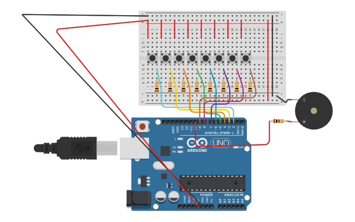 Circuit design ARDUINO BUZZER - Tinkercad