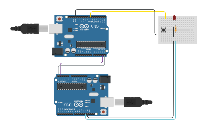 Circuit Design Comunicação I2c Entre Dois Microcontroladores Arduino