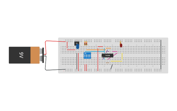 Circuit design XOR usando NAND - Tinkercad