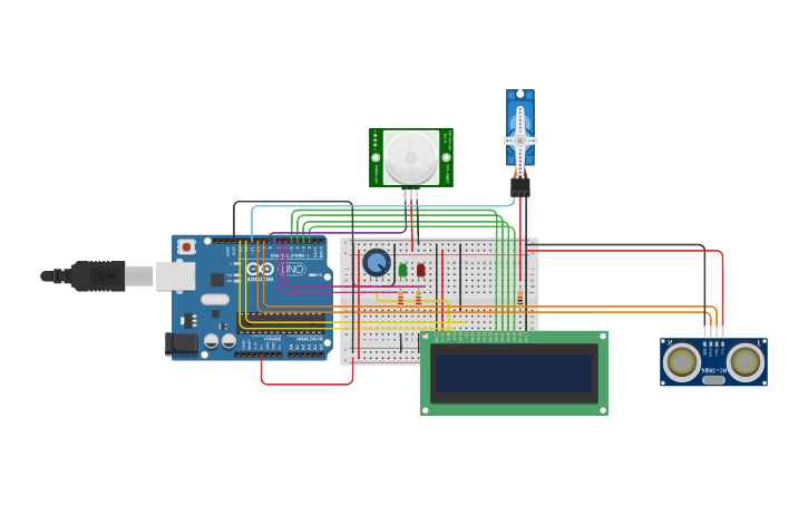 Circuit design Garbage Waste Prototype Simulation - Tinkercad