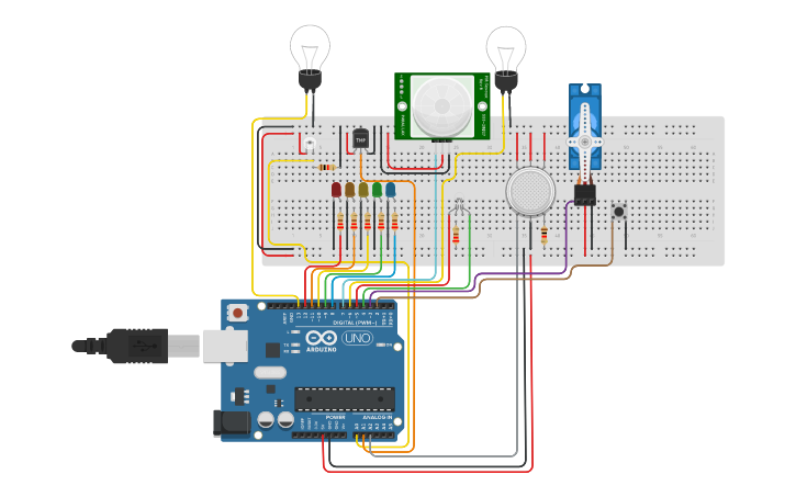 Circuit design smart house - Tinkercad