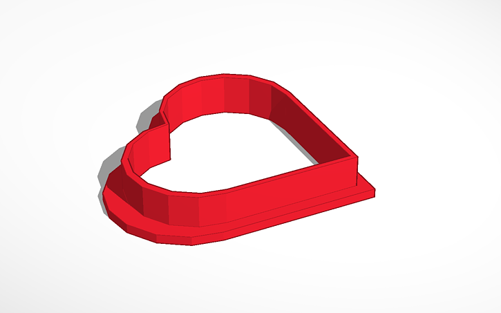 3D design Cookie Cutter Heart - Tinkercad