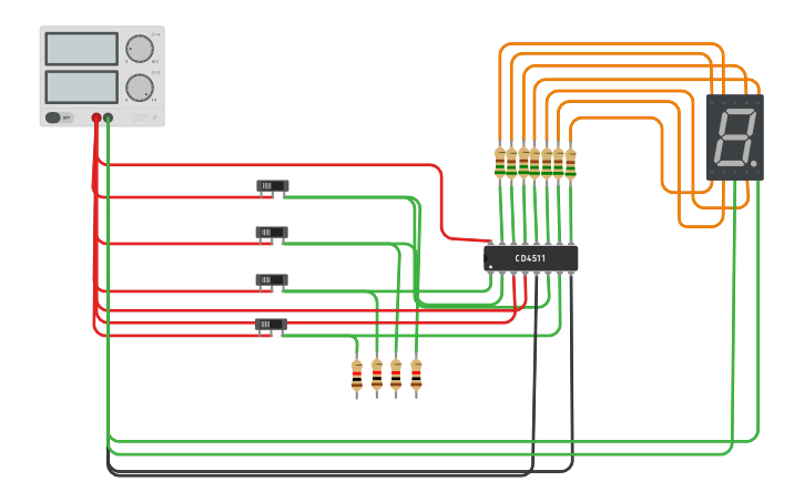 Circuit Design Decodificador Bcd 7 Segmentos Tinkercad