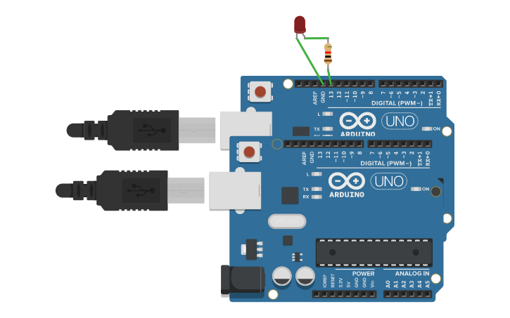 Circuit Design Blinking Of Led Tinkercad