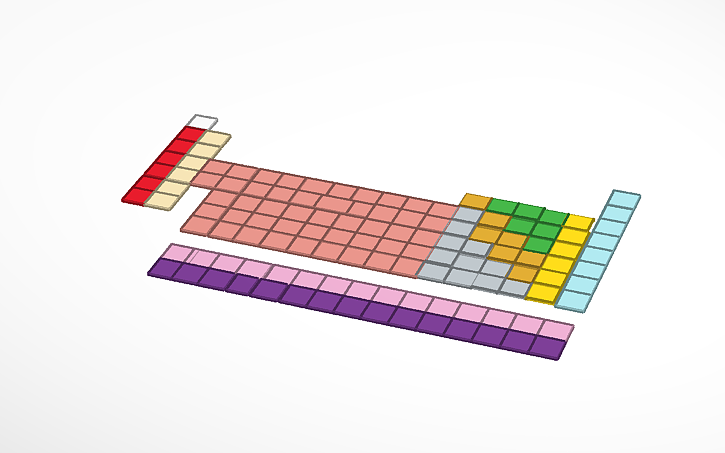 3D design periodic table - Tinkercad