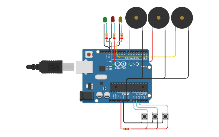 Circuit design Aplikasi Tombol Cerdas Cermat - Tinkercad Circuit design Aplikasi Tombol Cerdas Cermat - Tinkercad