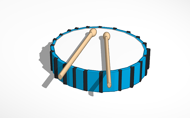 3D design Drum One of the famous instruments of Madhya Pradesh | Tinkercad