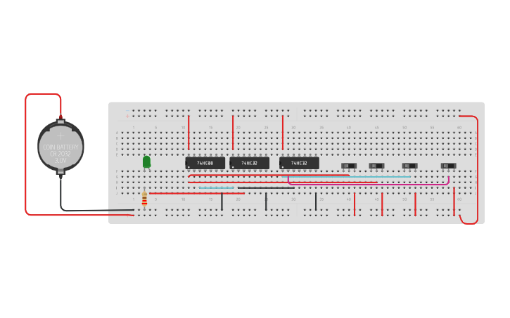 Circuit design Practica1: circuito con compuertas logicas - Tinkercad