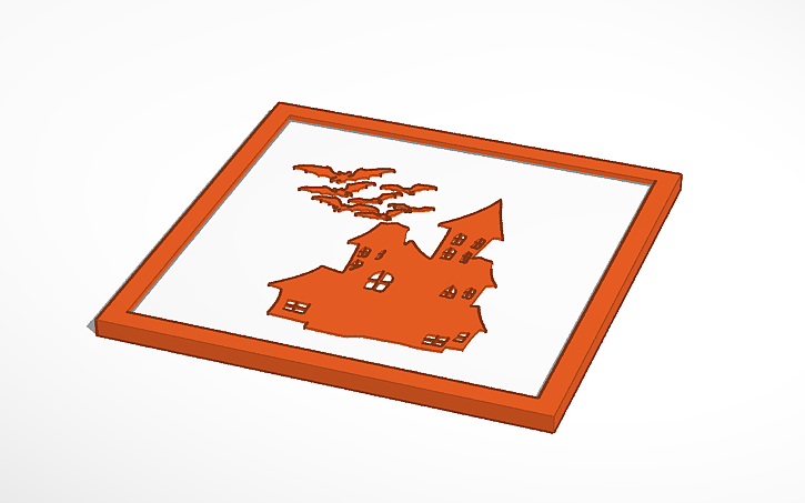 3D design Haunted House Painting in a Photo-Frame | Tinkercad