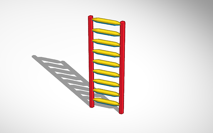 3D design red blue and yellow ladder | Tinkercad