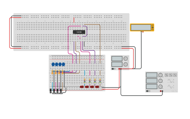 Circuit design Porta nand 3 entradas | Tinkercad