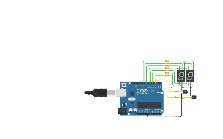 Circuit design 7-segment multiplexing | Tinkercad Circuit design 7-segment multiplexing | Tinkercad