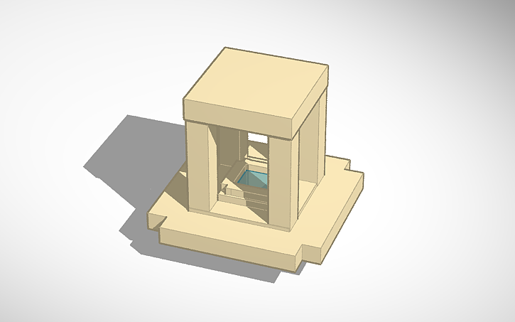 3D design minecraft water well in the desert - Tinkercad