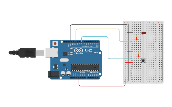 Circuit design switch & LED | Tinkercad