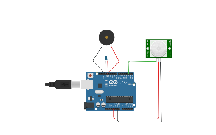 Circuit Design Human Object Detection System Tinkercad
