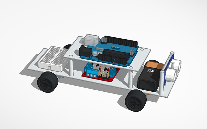 3d Design Object Avoidance Car Model Tinkercad