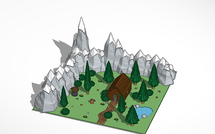 3D design forest scenery - Tinkercad