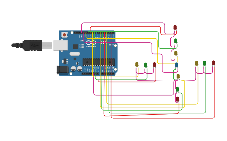 Circuit design Led Chaser circuit | Tinkercad